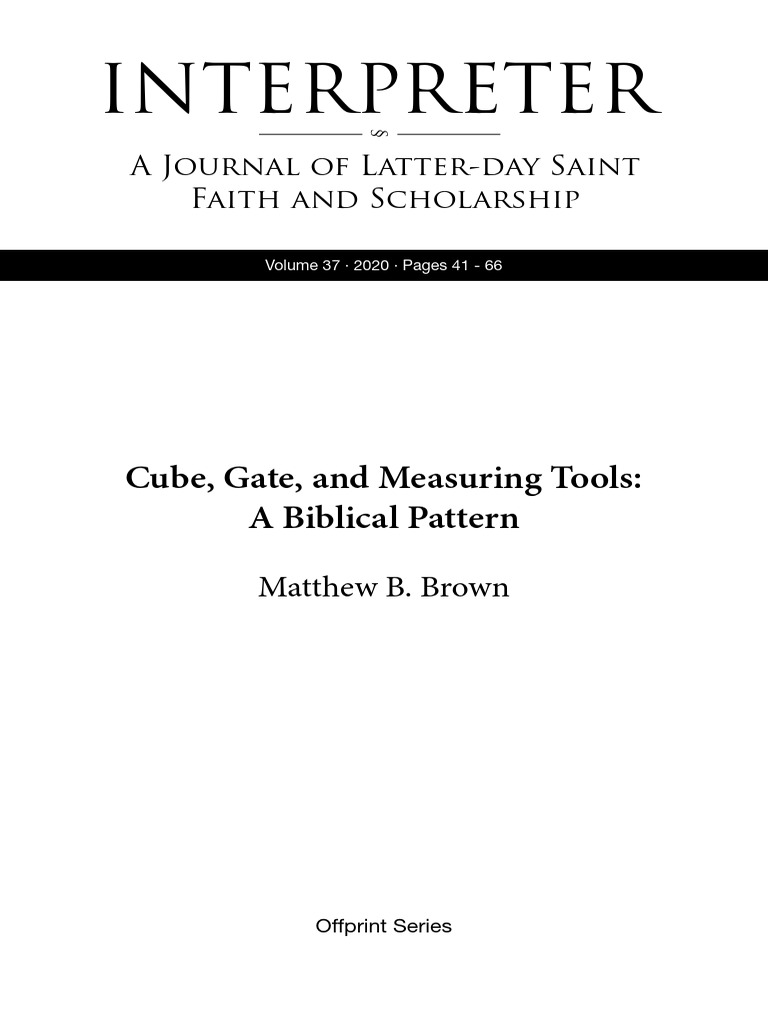 Cube, Gate, and Measuring Tools - Matthew B. Brown | PDF | Holy Of ...