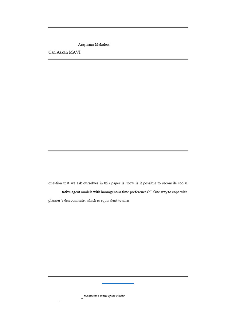 Intergenerational Equity and Time Preferences | PDF | Utility ...