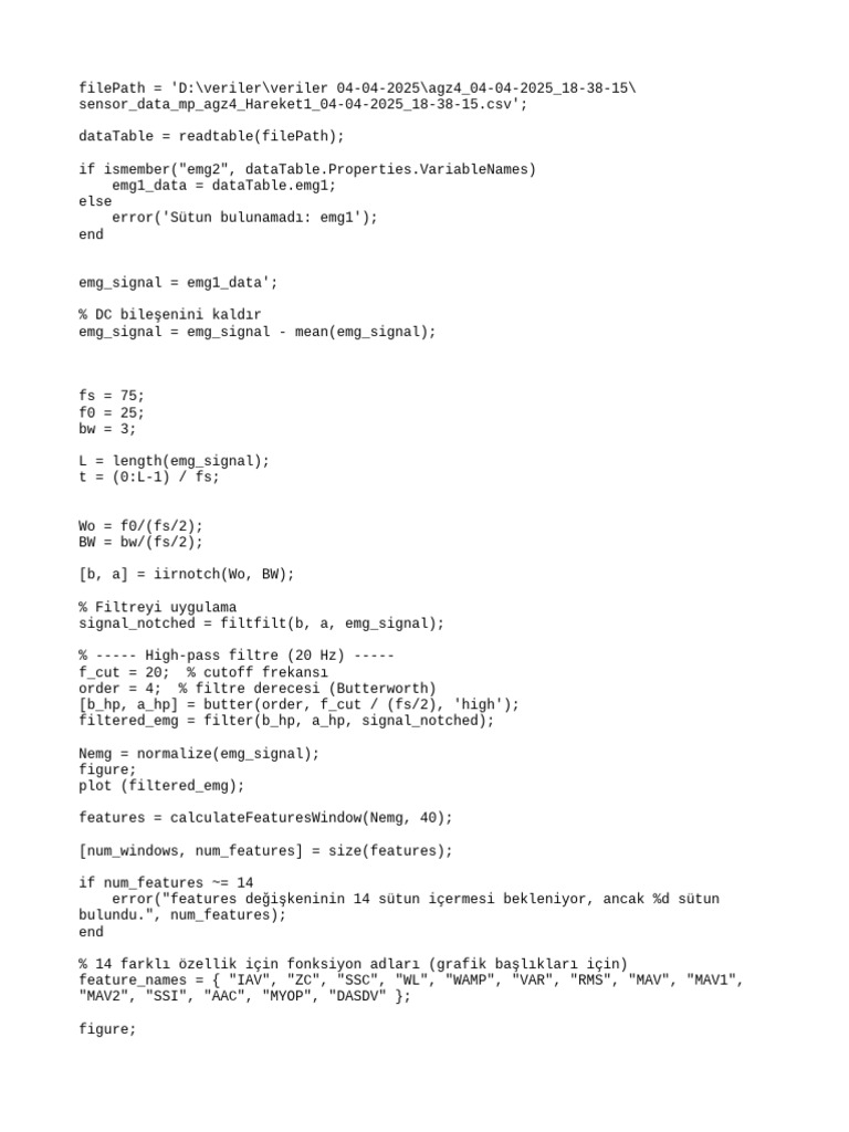 Feature Deneme.m | PDF