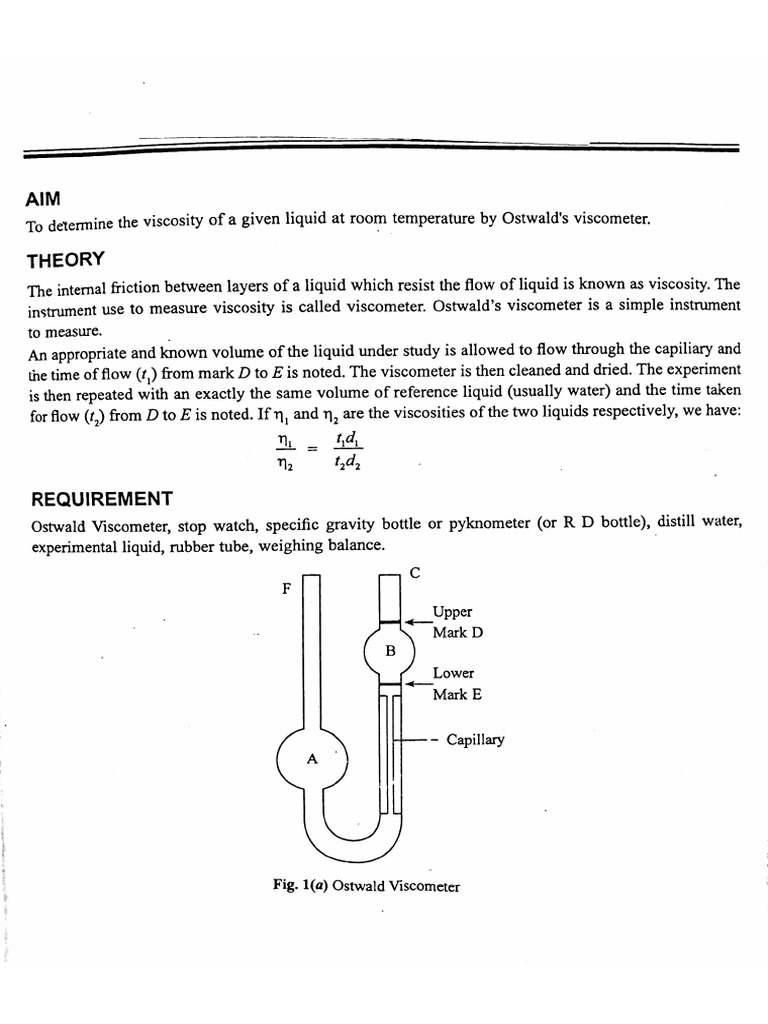 Exp 3 Determination of Viscosity | PDF