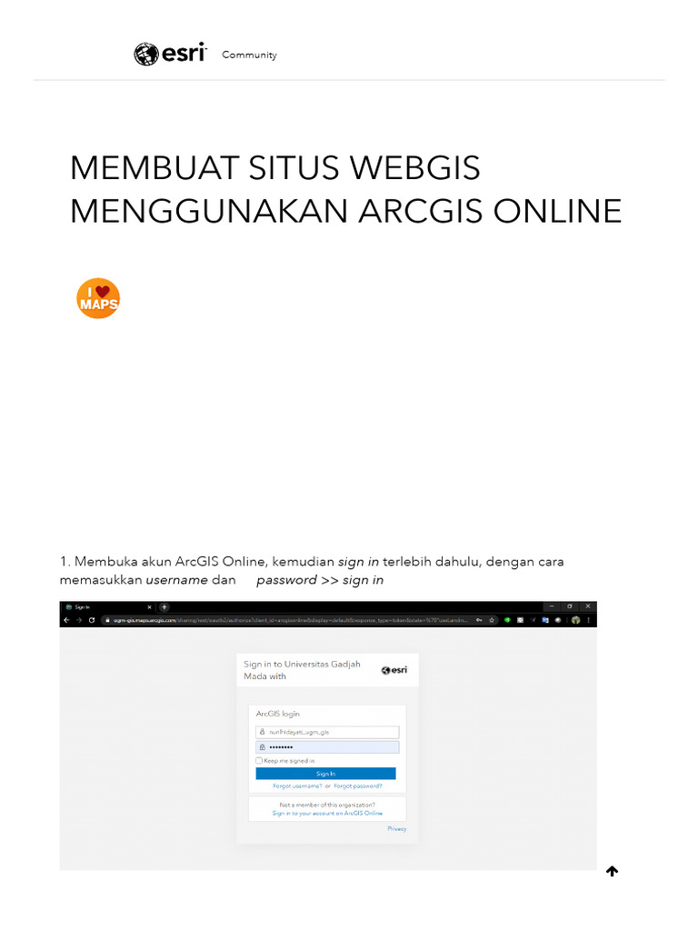 Membuat Situs Webgis Menggunakan Arcgis Online | PDF