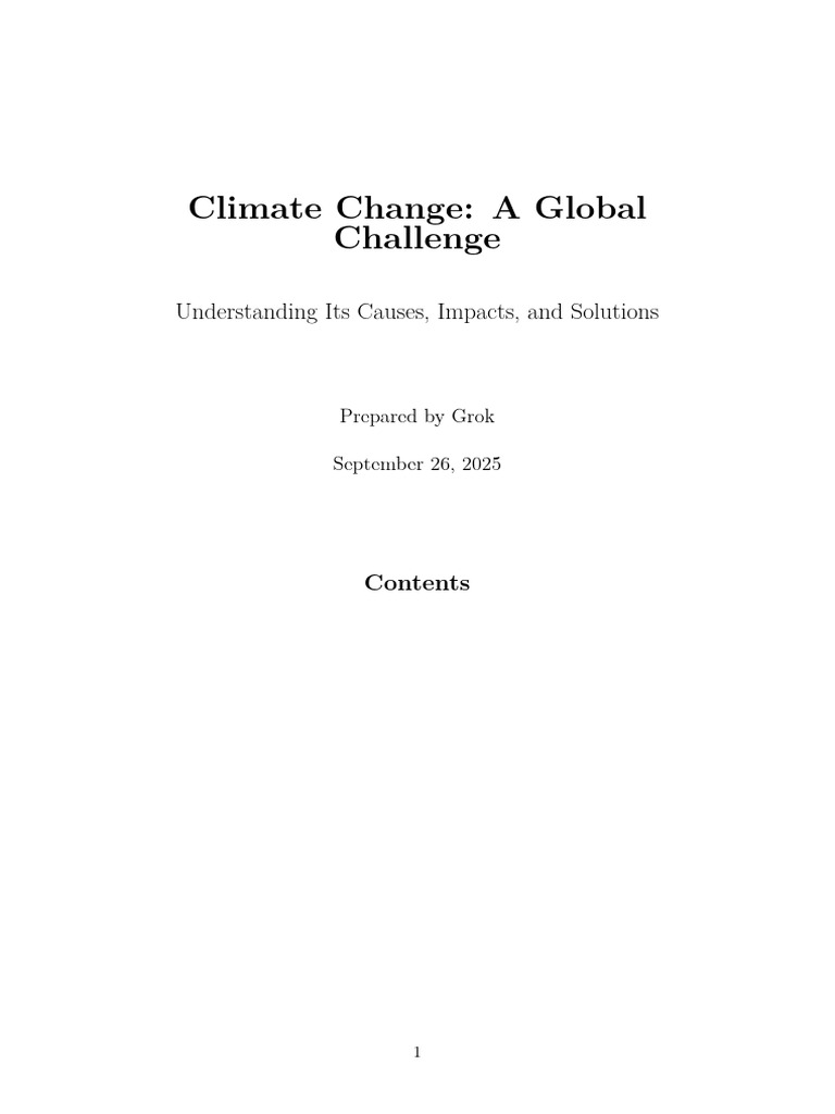 Climate Change: A Global Challenge: Understanding Its Causes, Impacts ...
