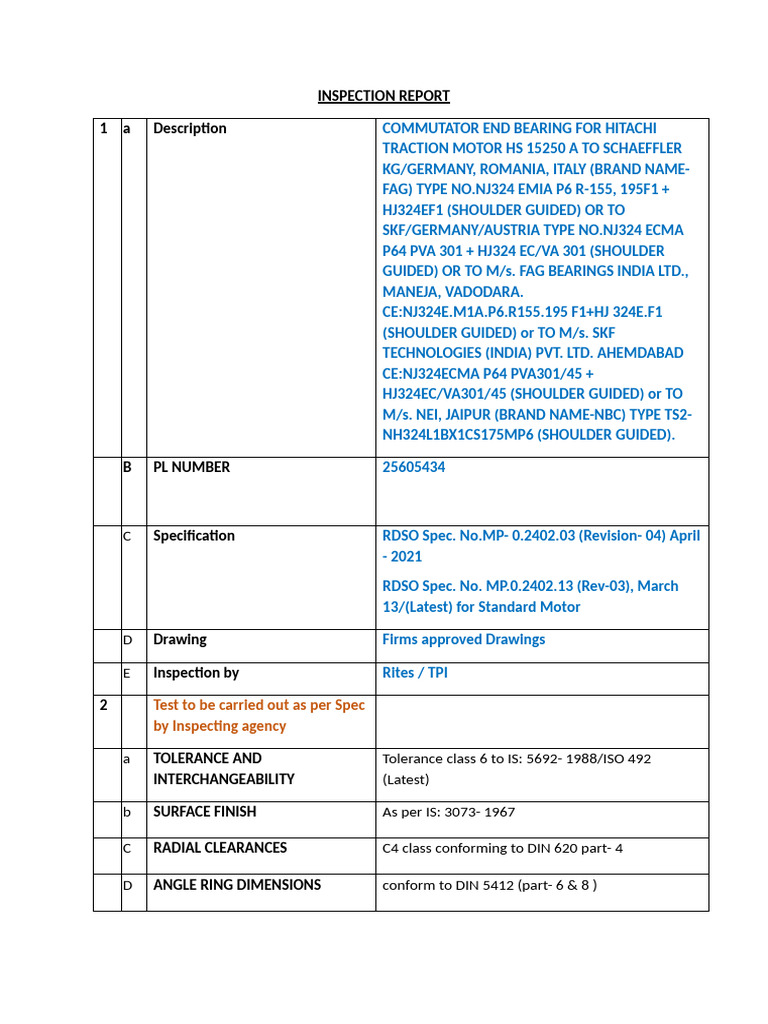 E3tm Sop Pe and Ce Bearings | PDF | Bearing (Mechanical) | Verification ...