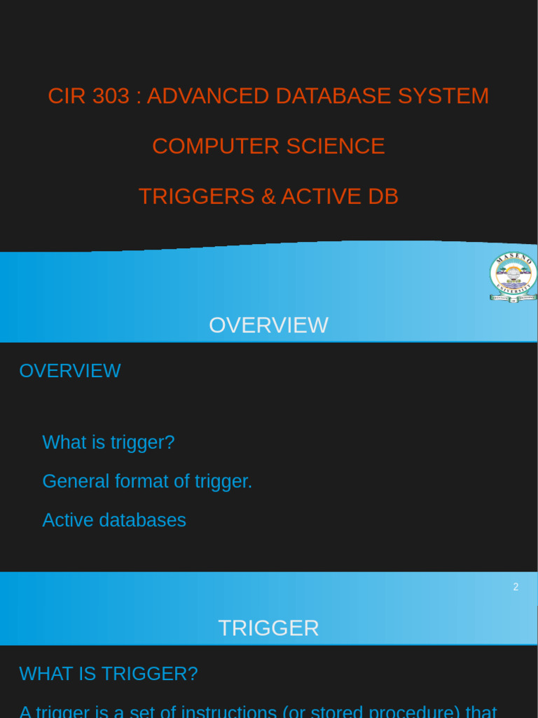 Advanced Database Triggers Explained | PDF | Information Technology ...