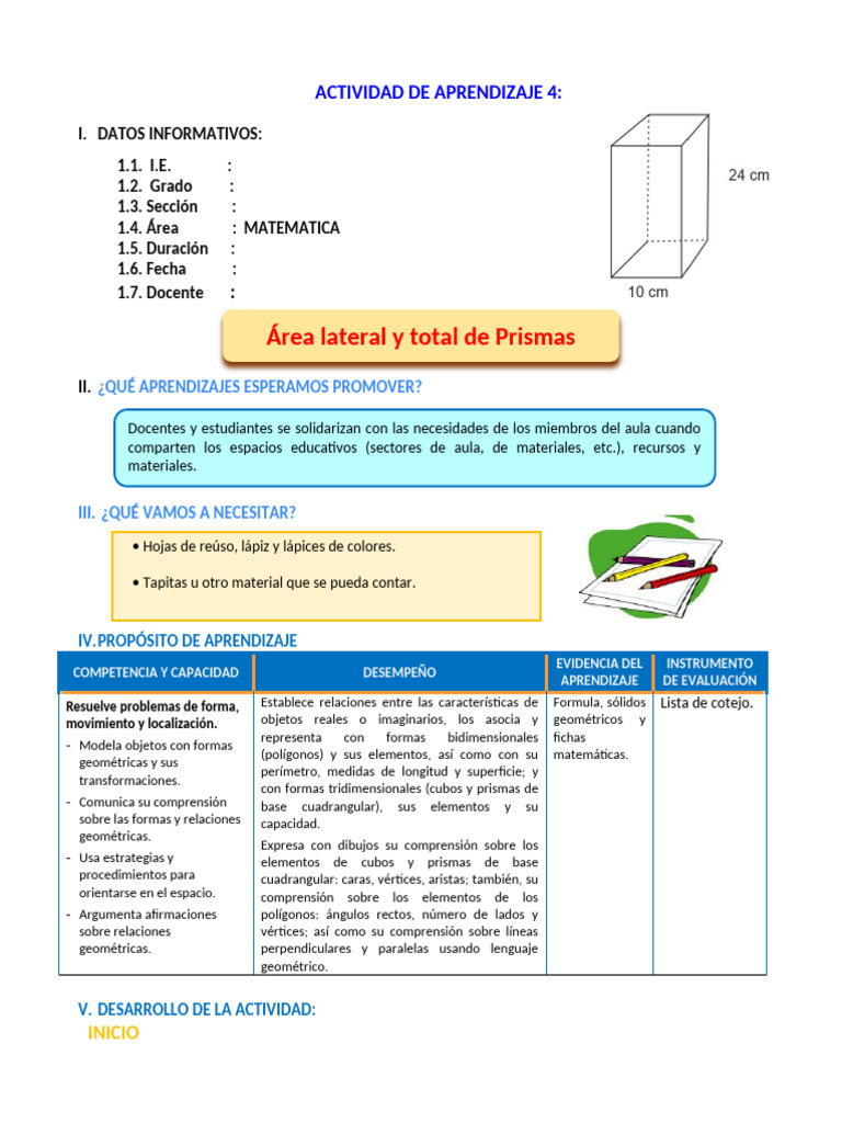 D4 A2 SESION MAT. Área Lateral y Total de Prismas | PDF | Politopos ...