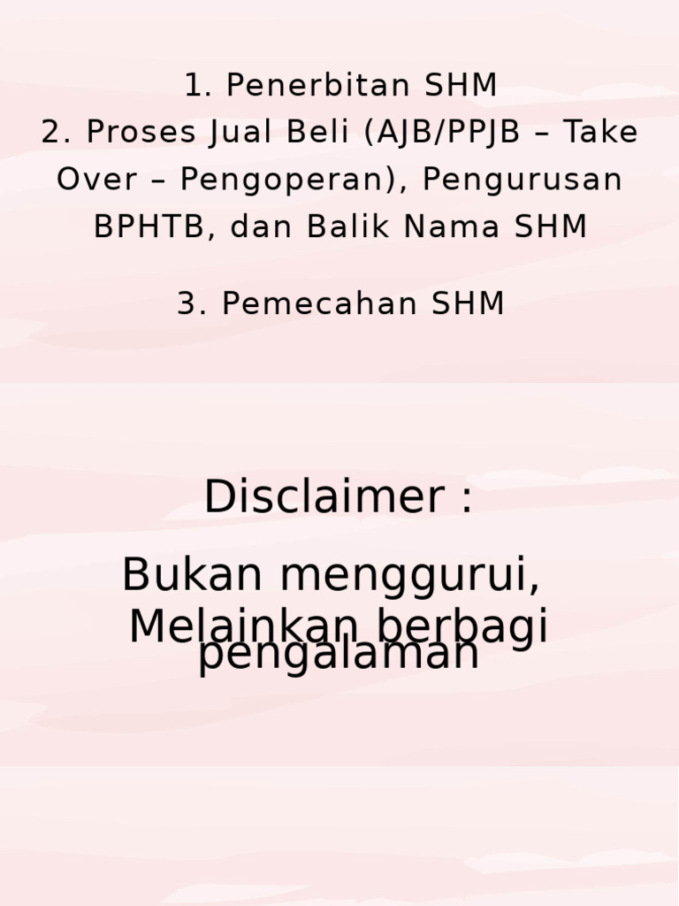 Panduan Lengkap Penerbitan SHM dan Jual Beli | PDF