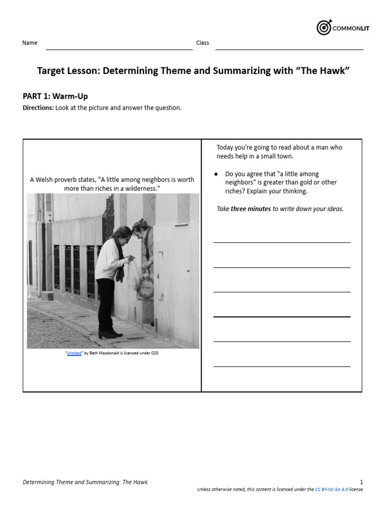The Hawk Target Lesson STUDENT | PDF | Creative Commons License