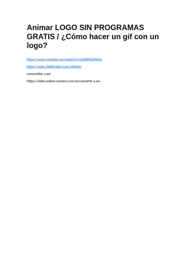 Animar Logos Gratis Sin Programas | PDF