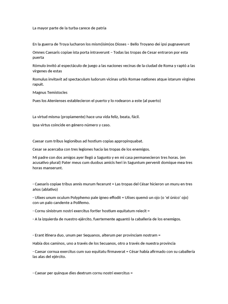 La Mayor Parte de La Turba Carece de Patria | PDF | Lingüística | Sintaxis