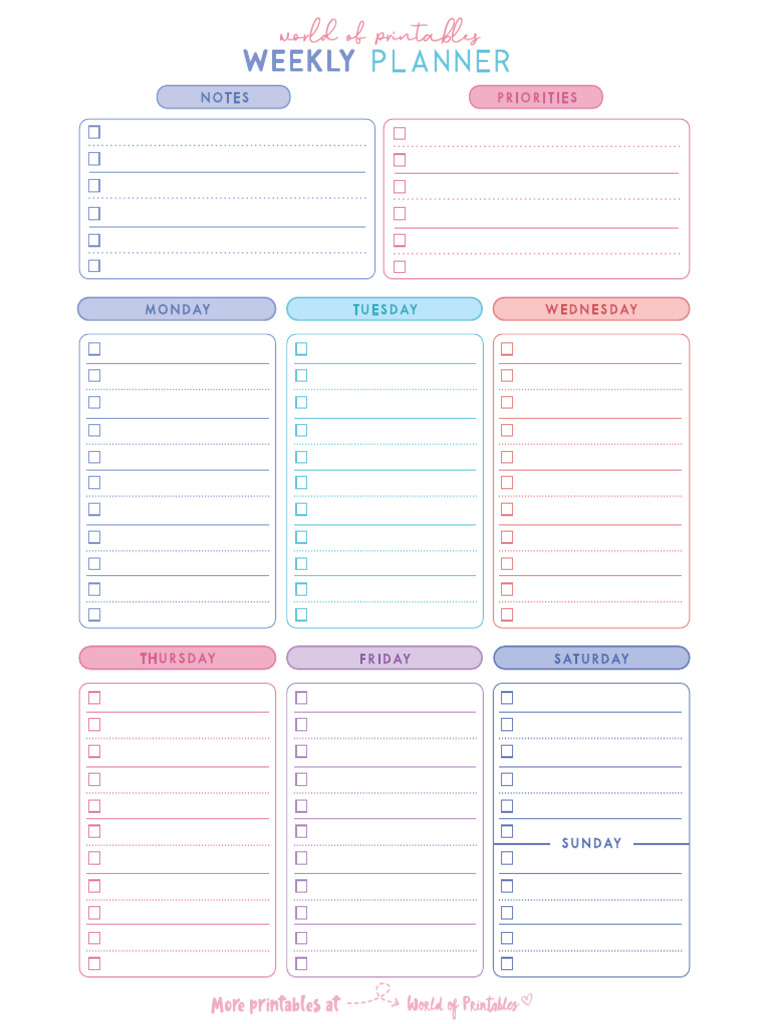 Weekly Plan Template 2 | PDF