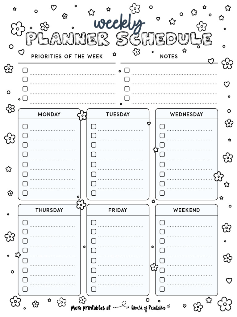 Weekly Plan Template 1 | PDF