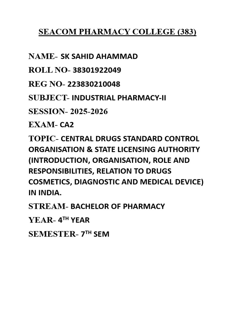 SK Sahid Ahammad Industrial Pharmacy (II) 7th Sem | PDF ...