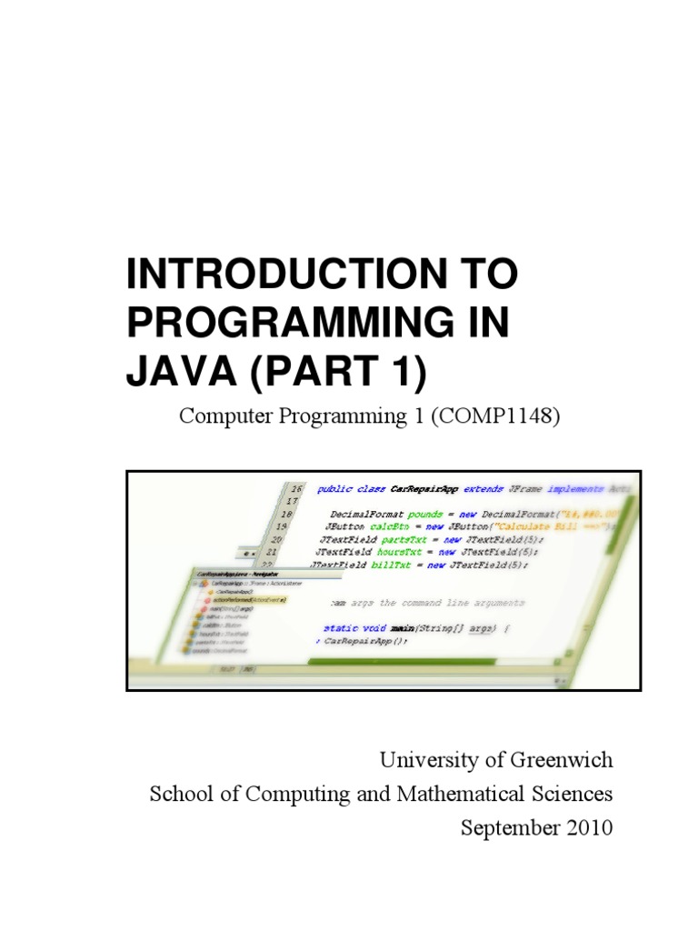 Workbook Part 1 | PDF | Java (Programming Language) | Parameter ...