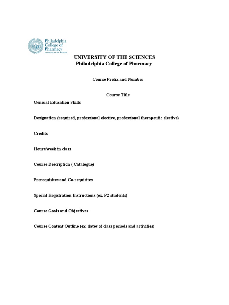 PCP Course Syllabus Format Guide | PDF