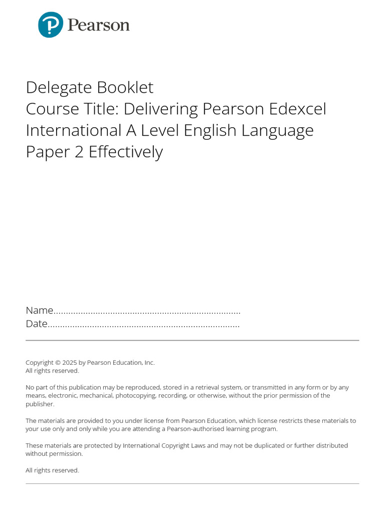 Pearson Edexcel A Level English Guide | PDF | Copyright