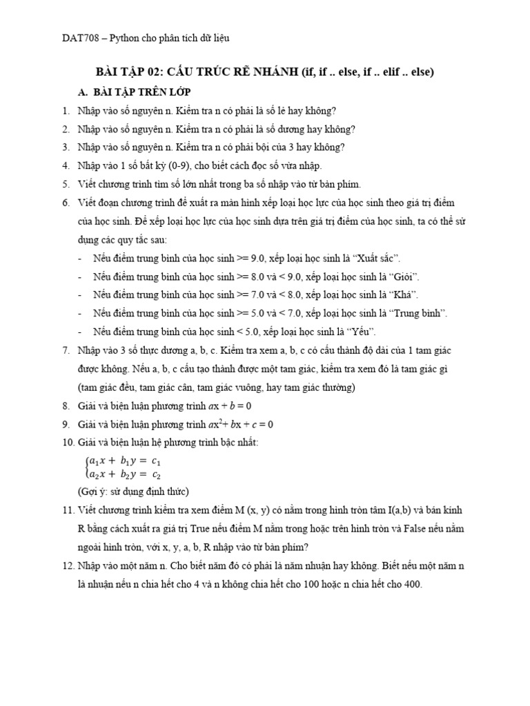 BT 02 Cau Truc Re Nhanh | PDF