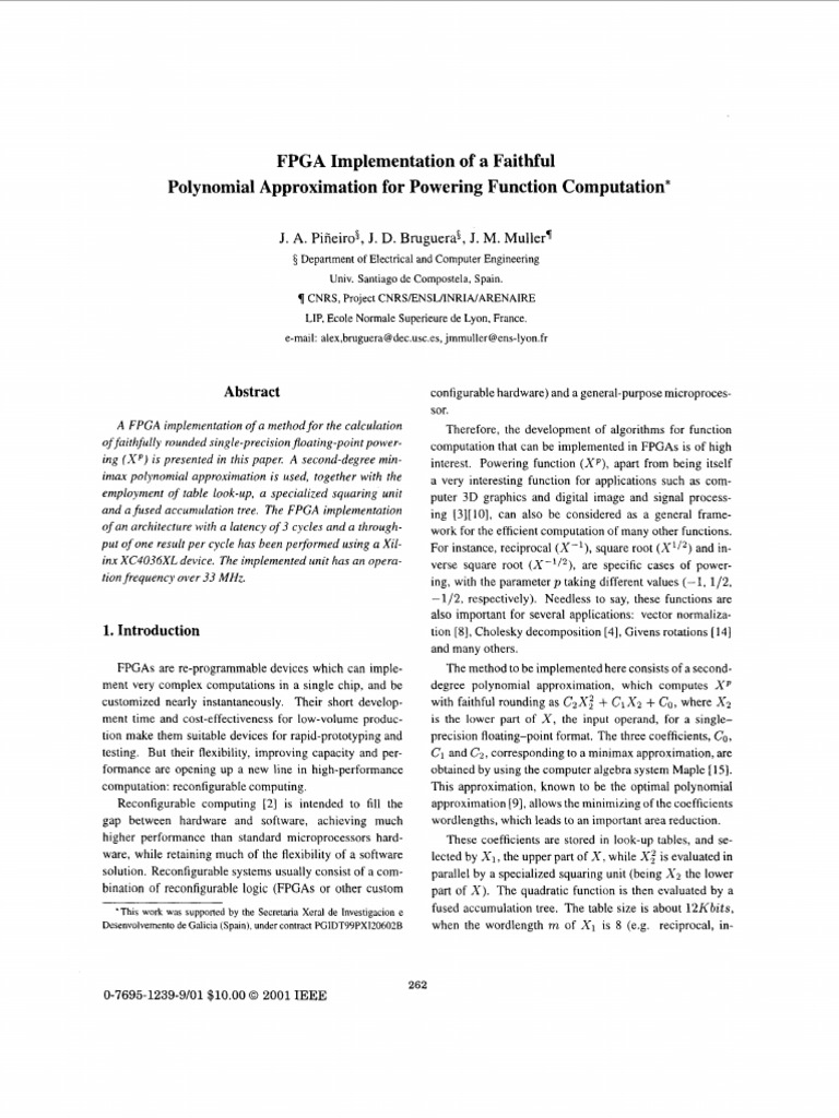 FPGA Implementation of A Faithful Polynomial Approximation For Powering ...