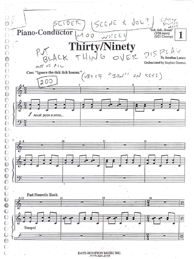 Tick Tick Boom Score | PDF