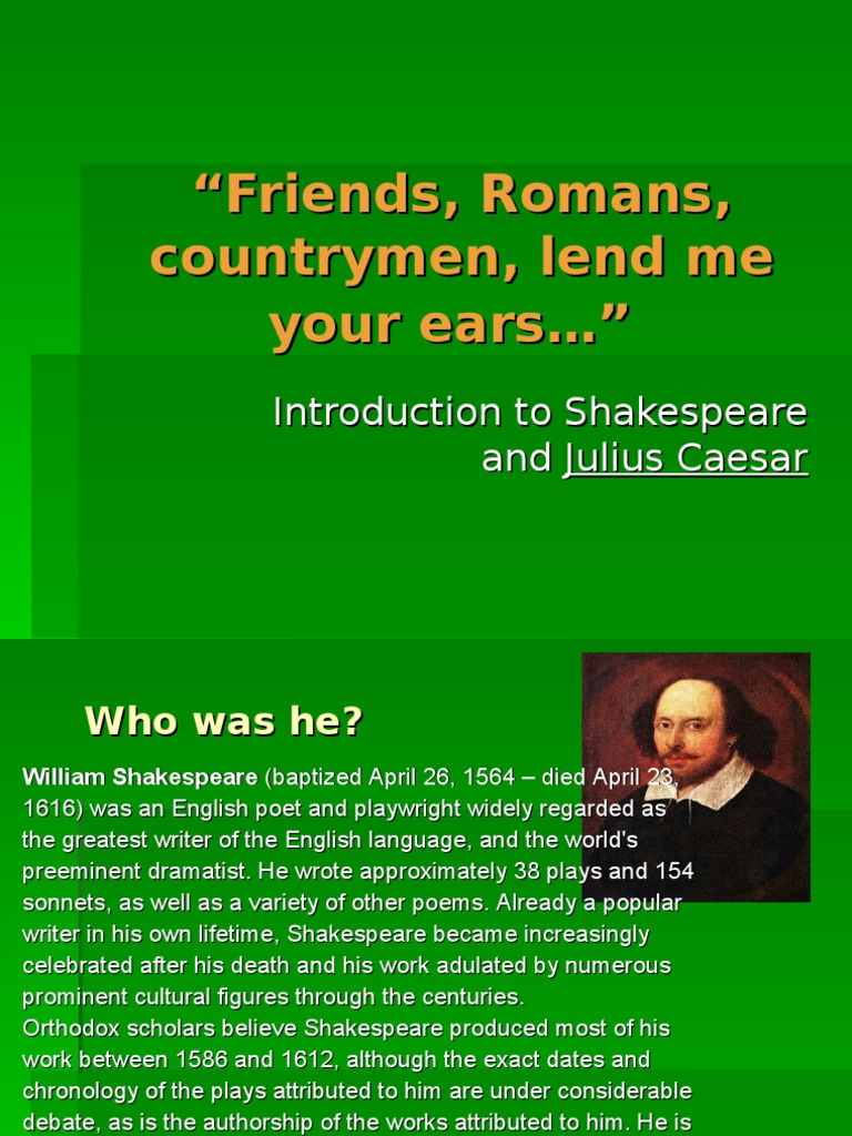 Julius Caesar Introduction Power Point | PDF | Shakespearean History ...