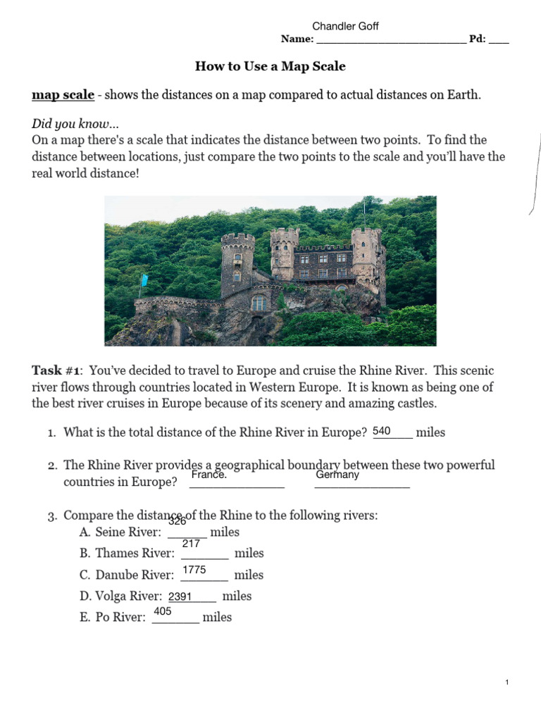 Map Scale Activity - Europe | PDF | Europe | Geography