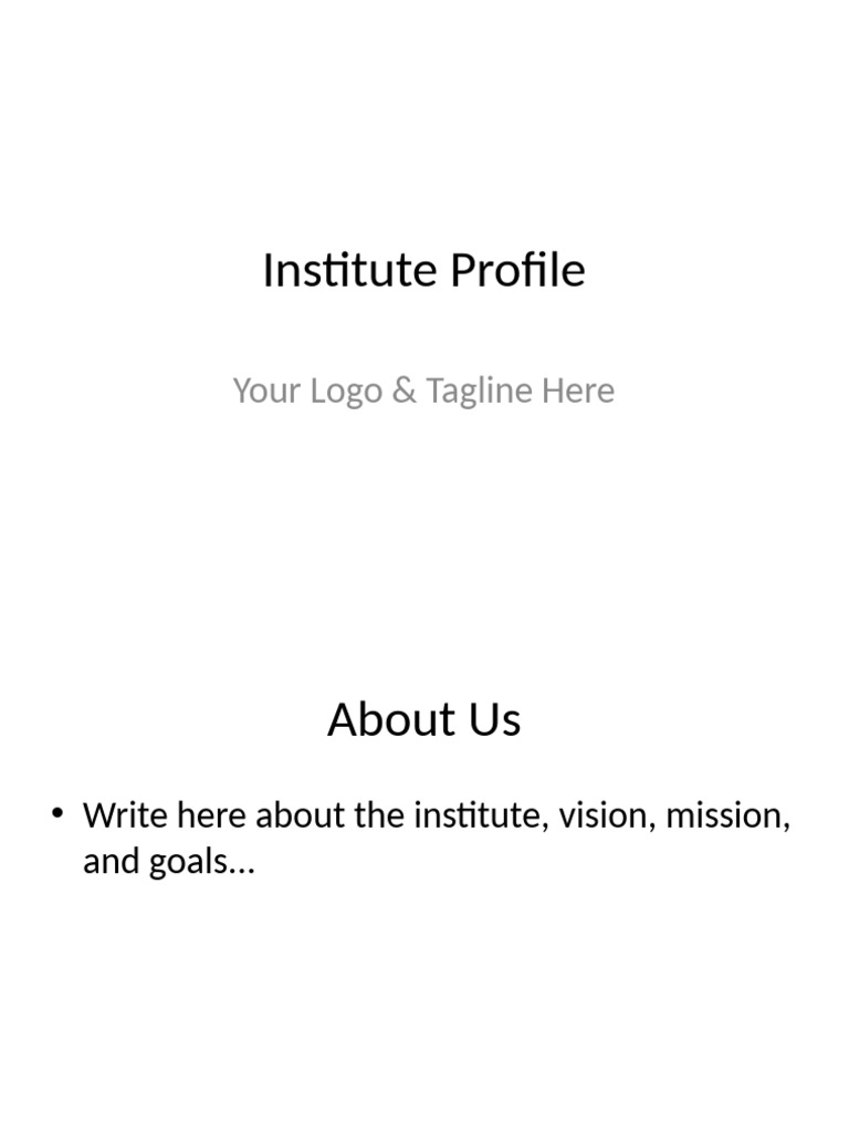 Institute Profile Template | PDF