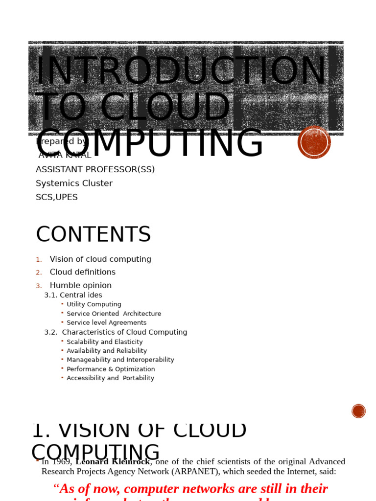 L 14 Introduction To Cloud | PDF | Cloud Computing | Scalability