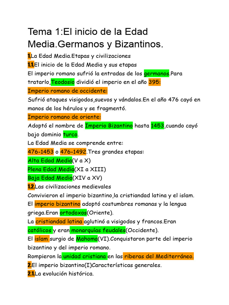 Edad Media: Germanos y Bizantinos | PDF | imperio Bizantino | Edades medias