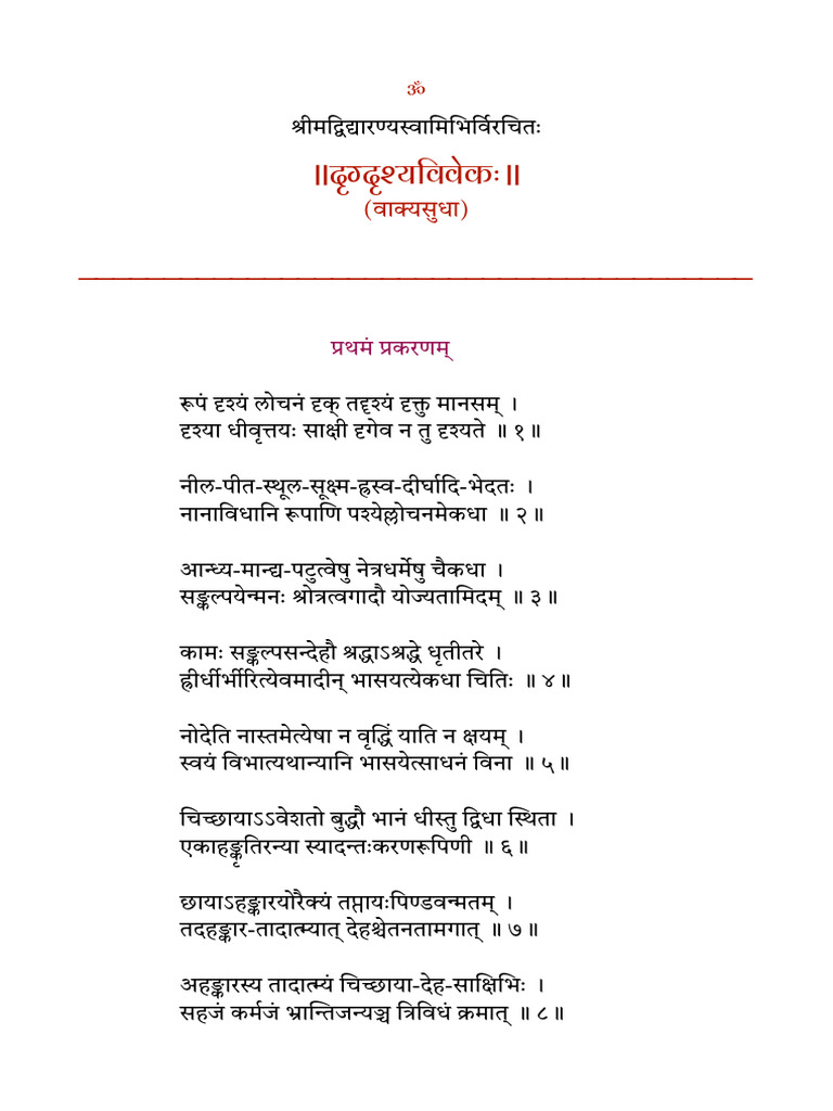 Drgdrshyaviveka Devanagari 01 | PDF