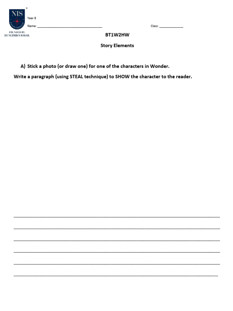 BT1W2HW - Characterization, Plot, Conflict | PDF