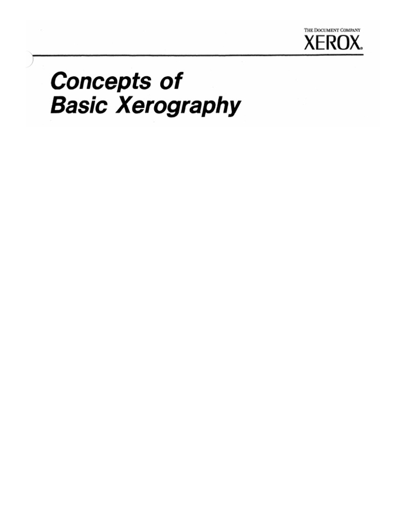 Concepts of Basic Xerographic Training | PDF