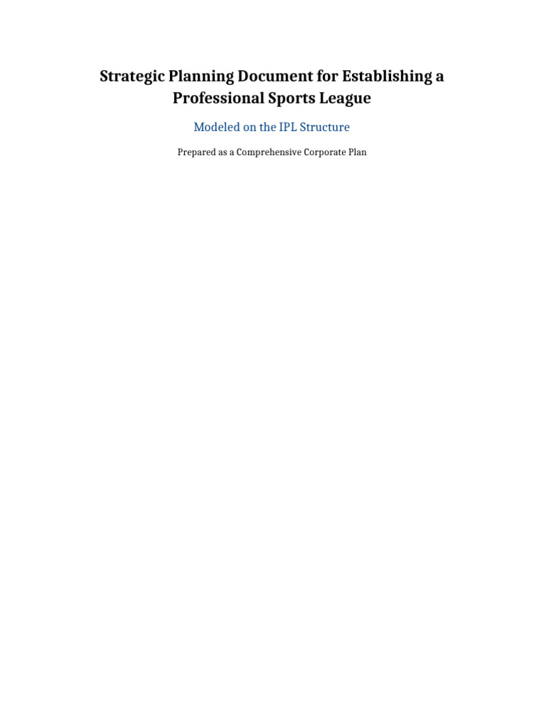 Sports League Strategic Plan | PDF