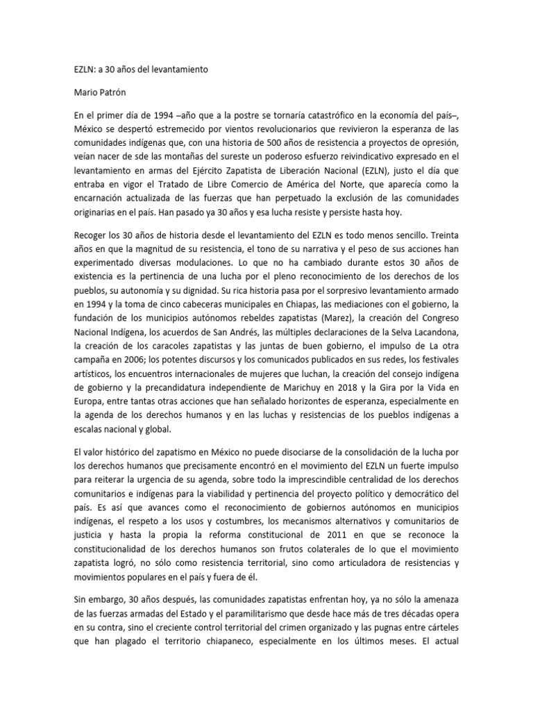 EZLN | PDF | Ejército Zapatista de Liberación Nacional