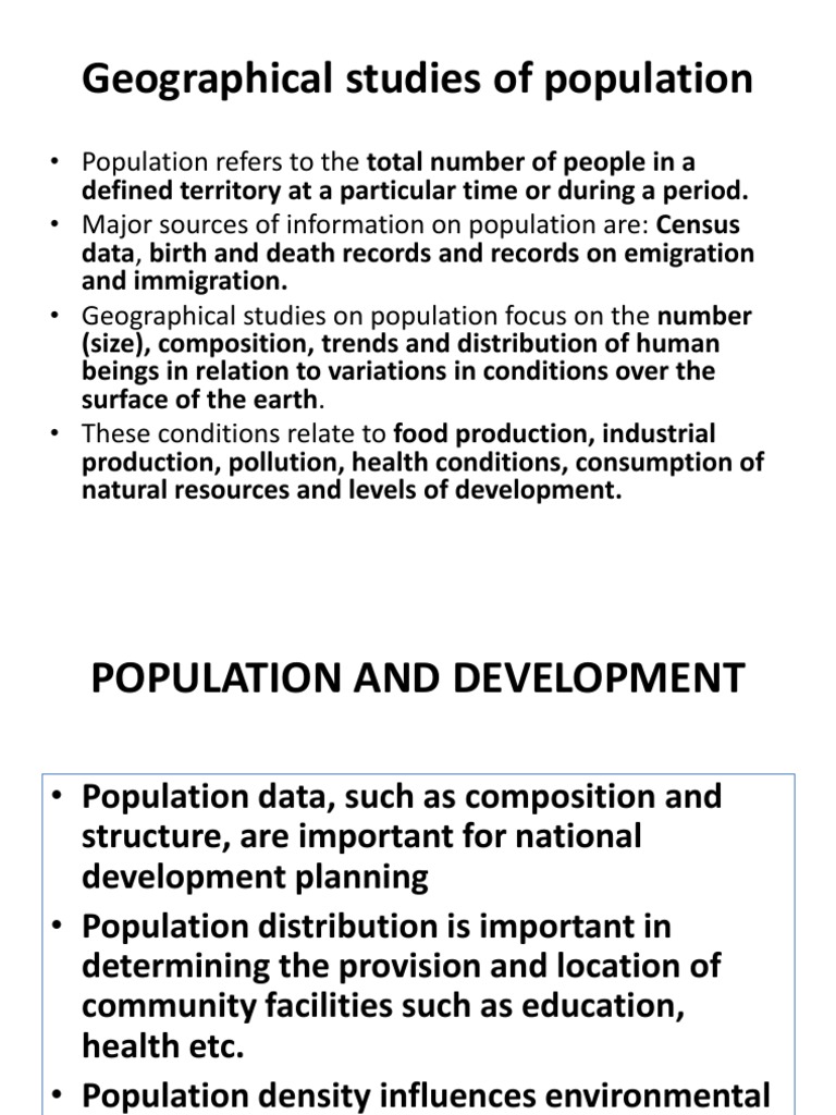 Geographical Population Studies Overview | PDF | Total Fertility Rate ...