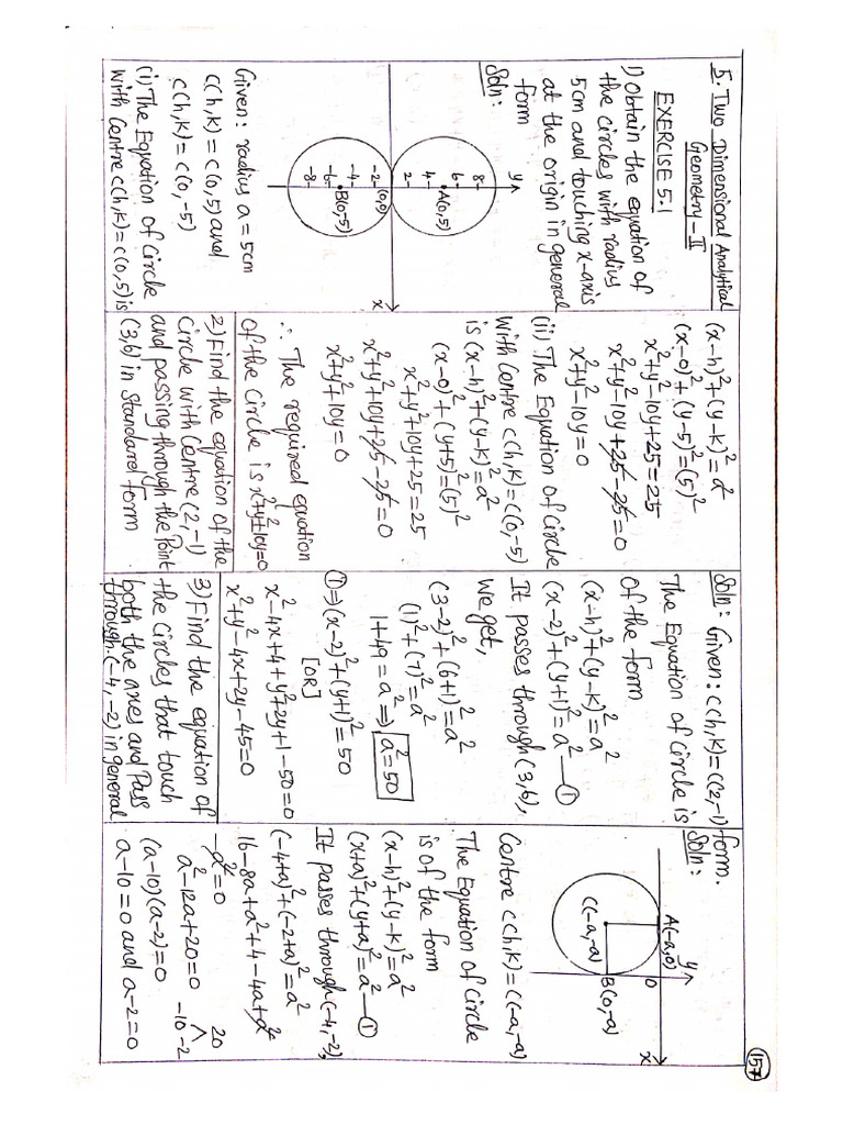 Chapter 5 Two Dimensional Analytical Geometry | PDF