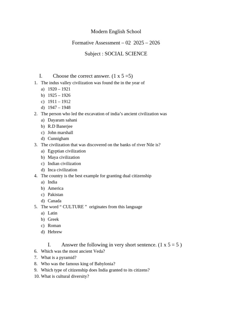 Fa 2 Social 8TH STD | PDF