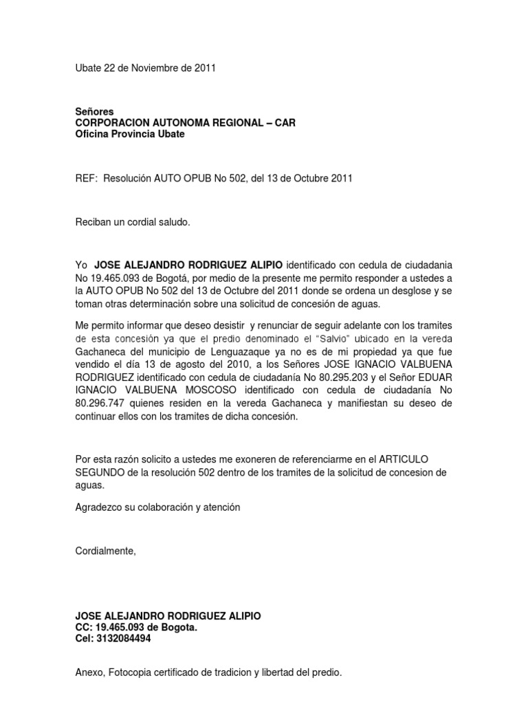 Carta - Car | PDF