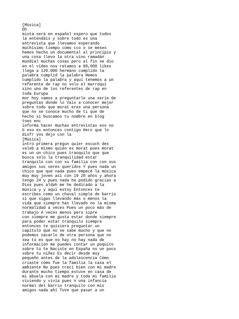 (Spanish (Auto-Generated) ) MORAD - Interview (DownSub - Com) | PDF ...