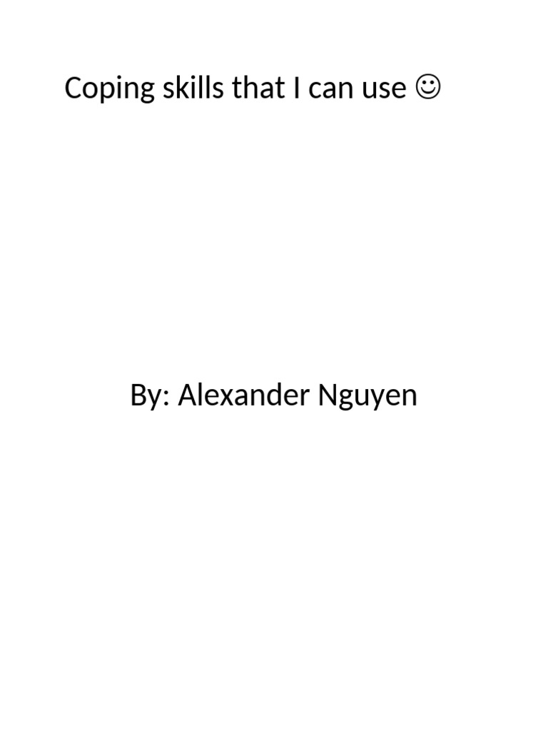 Coping Skills That I Can Use Social Story | PDF