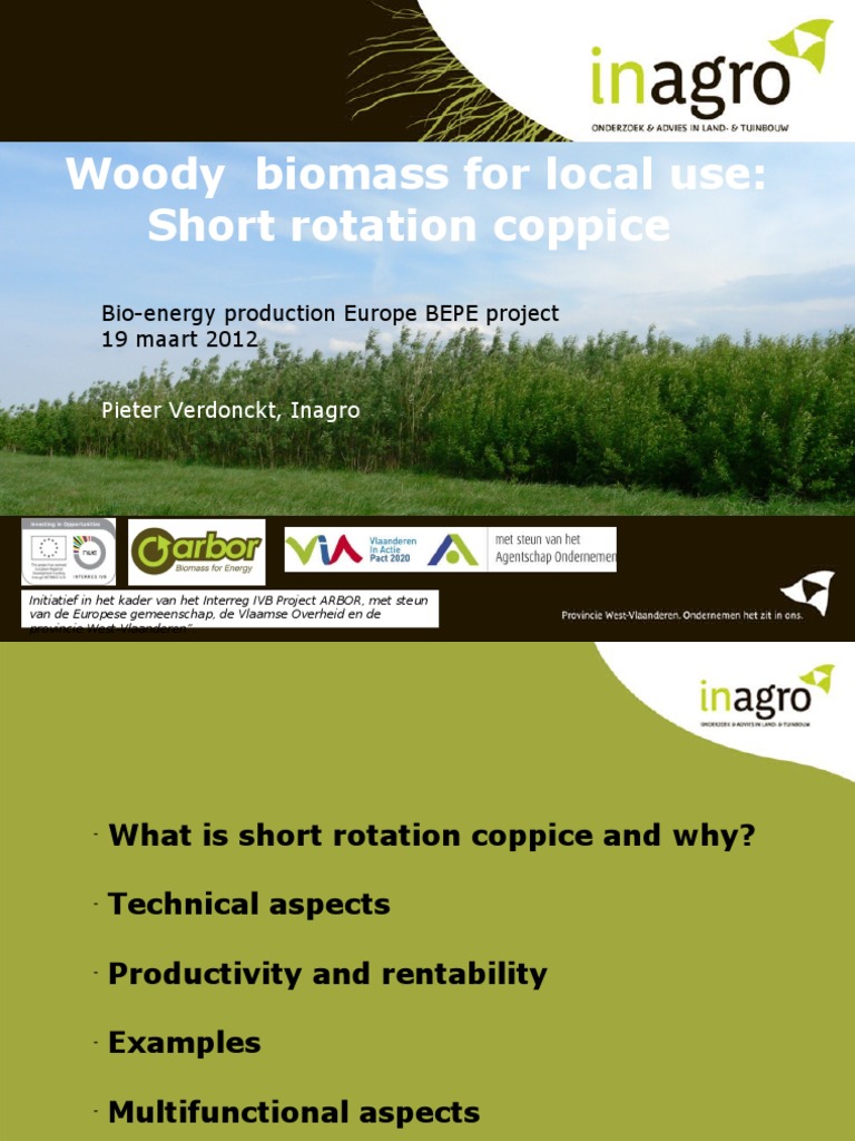Woody Biomass For Local Use: Short Rotation Coppice: Bio-Energy ...