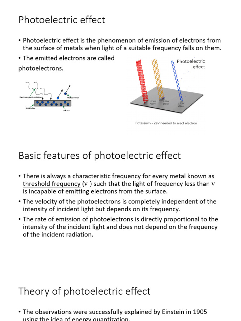 Unit 1 Photoelectric Effect | PDF