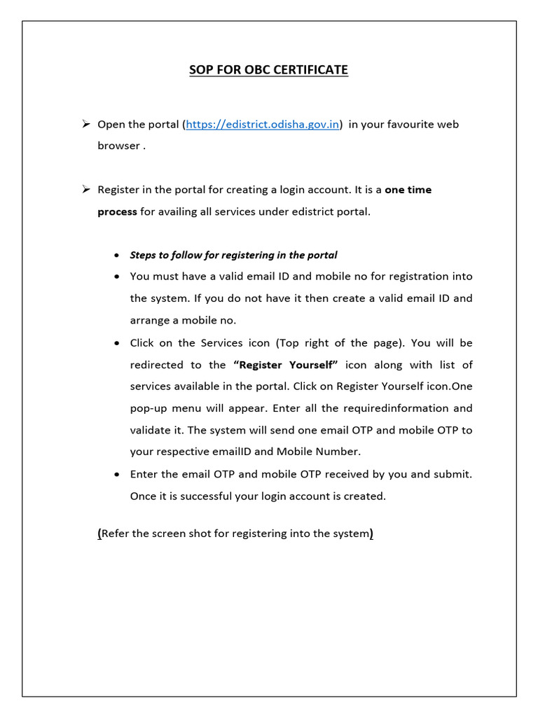 OBC Certificate Application SOP Guide | PDF | Computing