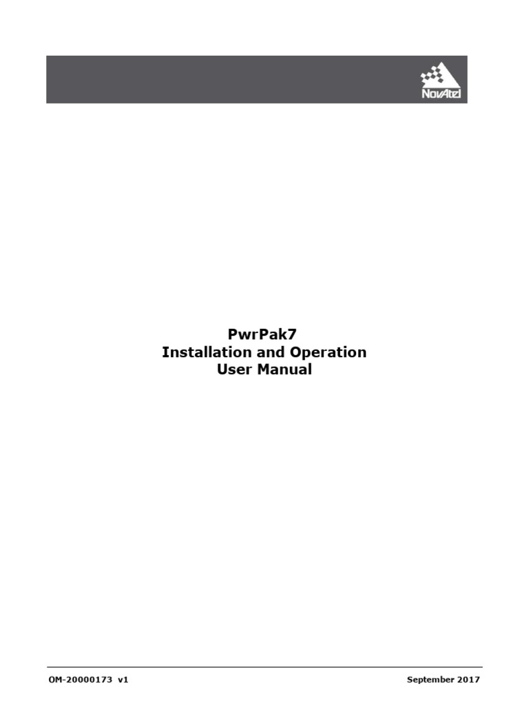 PwrPak7 User Manual: Install & Operate | PDF | Usb | Wi Fi