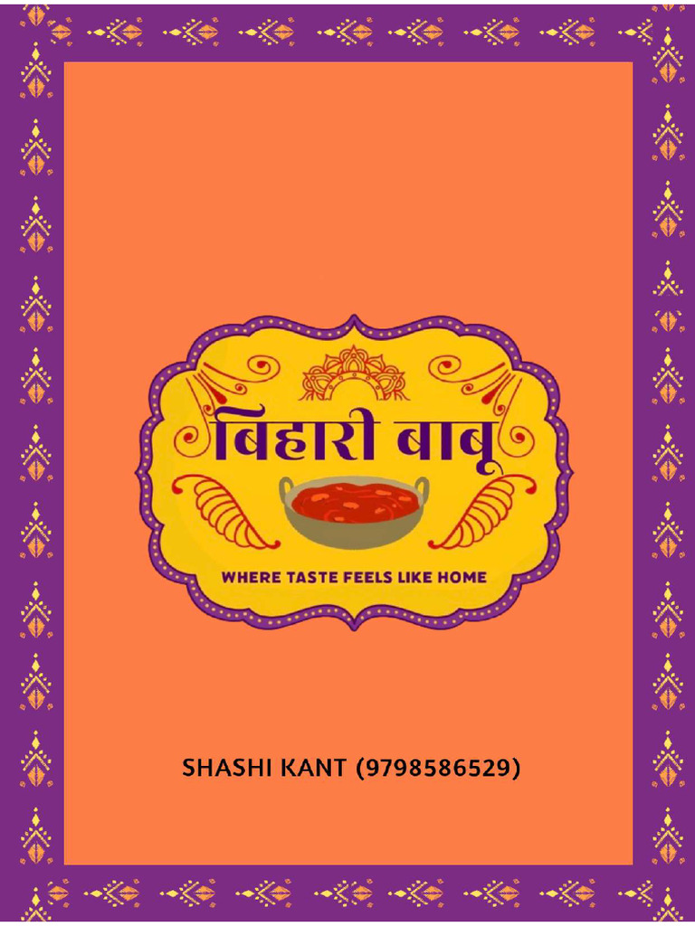 Bihari Babu Menu | PDF