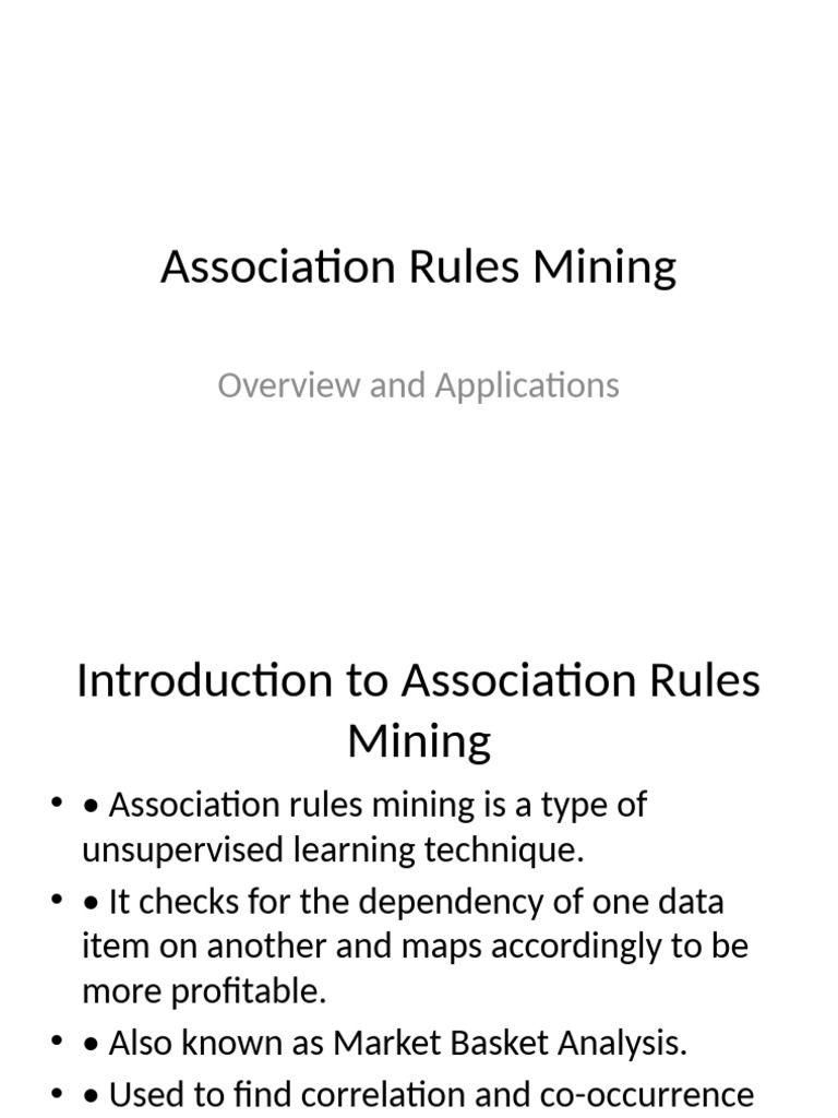 Association Rules Mining Presentation | PDF