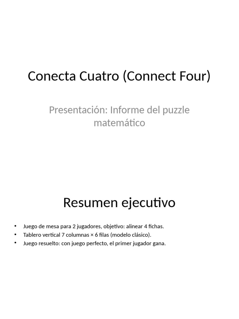 Conecta Cuatro: Diseño de Howard Wexler | PDF