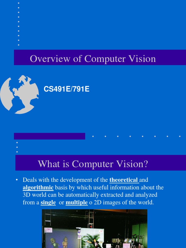 Overview of Computer Vision: CS491E/791E | PDF | Computer Vision ...