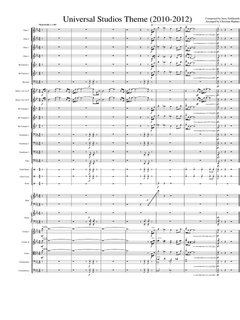 Universal Studios Theme Arrangement | PDF | String Instruments ...
