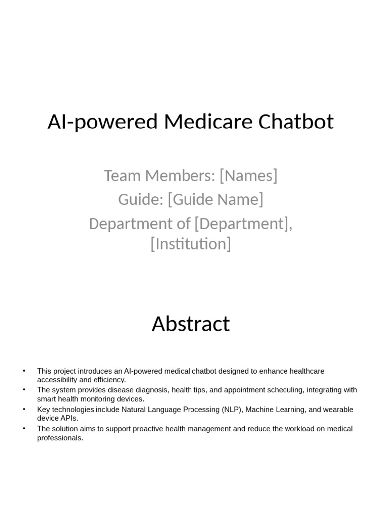 Detailed Medicare AI Chatbot Presentation | PDF | Wearable Technology ...