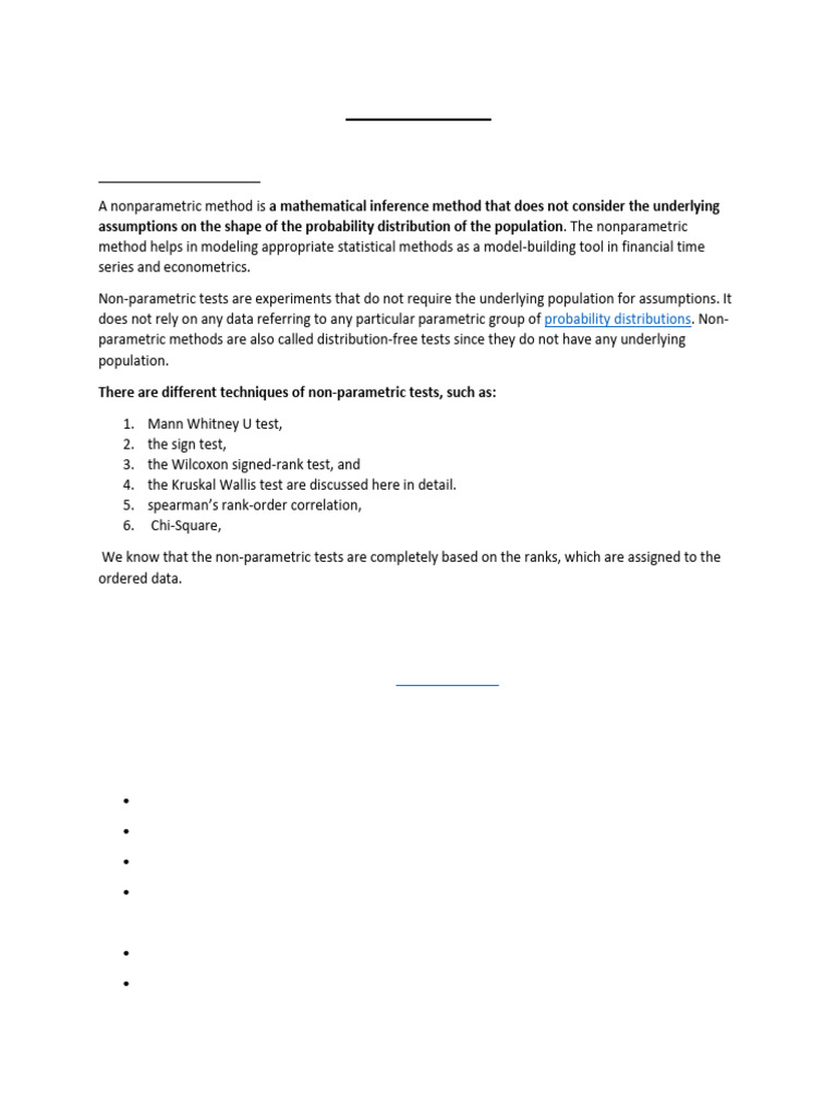 Lecture 4 Non Parametric Tests - Sign and Mann Whitney | PDF ...