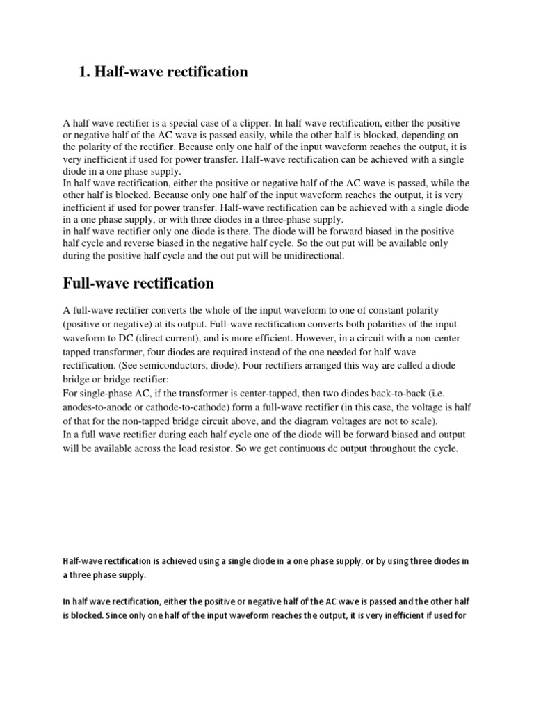 Rectification Basics for Engineers | PDF | Rectifier | Power Engineering